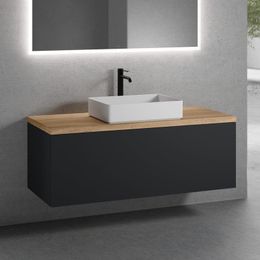 neoro n50 Schrank mit Waschtisch B: 140,5 T: 51,5 cm, 1 Auszug, BN0065WM+BN0494BM+BN0408W1,