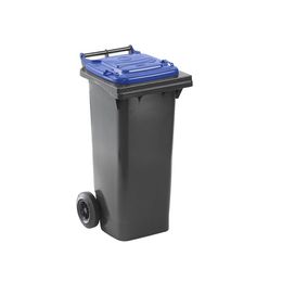 M&uuml;lltonne DIN EN 840, Volumen 80 l, BxHxT 448 x 975 x 530 mm, anthrazit, Deckel blau kaiserkraft