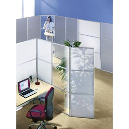 eurokraft pro Stellwand- und Paraventsystem, HxBxT 1800 x 600 x 18 mm, ESG-Glas klar