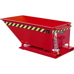 eurokraft pro Kippmulde mit Klappmechanismus, Bauform niedrig, Volumen 0,25 m&sup3;, rot RAL 3000