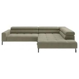 Ecksofa Home Affaire "Claya, 311 cm breit, L-Form, inkl. Kopfteilverstellung", oliv, B:311cm H:71cm T:219cm, 100% Polyester, Sofas, Ecksofa, wahlweise elektrischer Sitzvorzug
