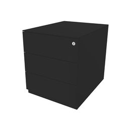 Bisley Rollcontainer Note&trade;, mit 3 Universalschubladen, HxBxT 502 x 420 x 565 mm, mit Griffleiste und Top, schwarz