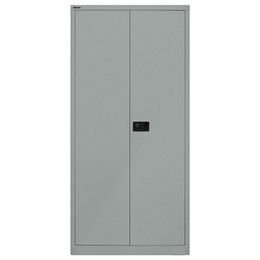 Bisley UNIVERSAL Fl&uuml;gelt&uuml;renschrank, HxBxT 1950 x 914 x 400 mm, mit Garderobeneinsatz, silber