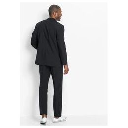 Anzug bonprix "Anzug (2-tlg. Set), Regular Fit", Herren, Gr. 102, U + S Gr, schwarz, Web, Obermaterial: 100% Polyester. Futter: 100% Polyester, gepflegt, unifarben, regular fit, Anz&uuml;ge, Regular Fit, pflegeleichtes Material, zweiteiliges Set
