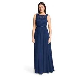 Cocktailkleid Vera Mont "Damen mit Spitze", Damen, Gr. 34, Normalgr&ouml;&szlig;en, festival blau, Chiffon, Obermaterial: 100% Polyester. Futter: 100% Polyester, festlich, ausgestellt lang, Rundhals, Kleider