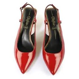 High-Heel-Pumps Buffalo "Buffalo Sling Back- Vegan Patent", Damen, Gr. 39, rot, Kunstfaser, unifarben, Schuhe