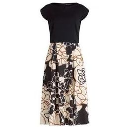 Etuikleid Betty Barclay "Materialmix, Damen mit ausgestelltem Rock", Damen, Gr. 46, Normalgr&ouml;&szlig;en, beige, schwarz, Obermaterial: 100% Baumwolle, tailliert lang, Rundhals, Kleider Etuikleid