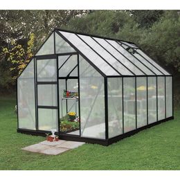 HALLS Gew&auml;chshaus 'Universal 128' 257 x 384 cm mit 6 mm Doppelstegplatten schwarz