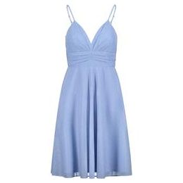 Cocktailkleid Vera Mont "Damen kn&ouml;chellang", Damen, Gr. 30, Normalgr&ouml;&szlig;en, blau, silber, T&uuml;ll, Obermaterial: 100% Polyester. Futter: 100% Polyester, ausgestellt lang, V-Ausschnitt, Kleider