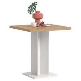 Esstisch Home Affaire "GERO, 70x76x70 cm, mit S&auml;ulengestell, quadartische Tischplatte", wei&szlig;, artisan eiche nachbildung, H:76cm, Tische, Esstisch, Tisch, Esstisch, Esszimmer, Esszimmertisch, K&uuml;chetisch, Bartisch