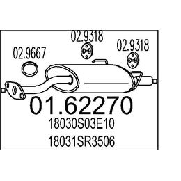 MTS MARKENTECHNIKSERVICEGMBH & CO. KG MTS Endschalld&auml;mpfer 0162270 f&uuml;r HONDA