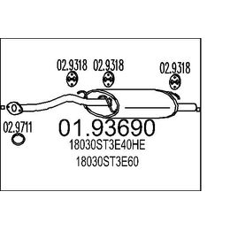 MTS MARKENTECHNIKSERVICEGMBH & CO. KG MTS Endschalld&auml;mpfer 0193690 f&uuml;r ROVER HONDA