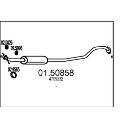MTS MARKENTECHNIKSERVICEGMBH & CO. KG MTS Mittelschalld&auml;mpfer 0150858 f&uuml;r Opel