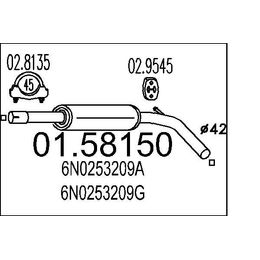 MTS MARKENTECHNIKSERVICEGMBH & CO. KG MTS Mittelschalld&auml;mpfer 0158150 f&uuml;r VW
