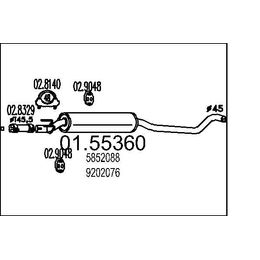 MTS MARKENTECHNIKSERVICEGMBH & CO. KG MTS Mittelschalld&auml;mpfer 0155360 f&uuml;r Opel