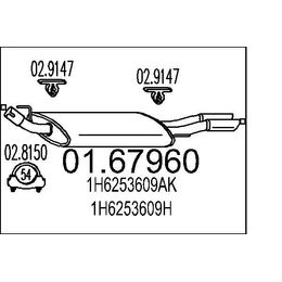 MTS MARKENTECHNIKSERVICEGMBH & CO. KG MTS Endschalld&auml;mpfer 0167960 f&uuml;r VW