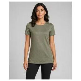 Laufshirt DEPROC ACTIVE "KITIMAT Motion", Damen, Gr. 40 (M), olive, 94% Polyester; 6% Elasthan, tailliert, Shirts Laufshirt, Funktionsshirt in Melangeoptik
