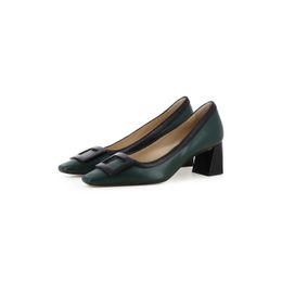 Evita VANESSA Damen Pumps - Glattleder Gr&uuml;n/Schwarz - 42
