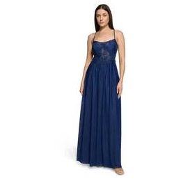 Abendkleid Vera Mont "Damen im Glitzer-Look", Damen, Gr. 42, Normalgr&ouml;&szlig;en, dunkelblau, grau, Obermaterial: 100% Polyester. Futter: 100% Polyester, festlich, ausgestellt lang, Rundhals, Kleider Abendkleid
