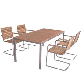Garden Pleasure Gartenm&ouml;belset 'Denver' f&uuml;r 4 Personen Edelstahl