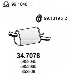 Asso Endschalld&auml;mpfer 347078 f&uuml;r Vaughall Opel