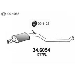 Asso Mittelschalld&auml;mpfer 346054 f&uuml;r Vaughall Opel