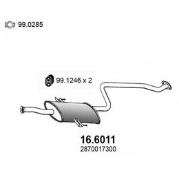 Asso Mittelschalld&auml;mpfer 166011 f&uuml;r HYUNDAI