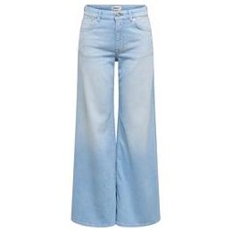 Weite Jeans Only "ONLCALIFORNIA MW WD FLAR DNM REA004 NOOS", Damen, Gr. 28, L&auml;nge 32, light blau denim, Denim/Jeans, Obermaterial: 99% Baumwolle, 1% Elasthan, unifarben, regular fit lang, Jeans, normale Leibh&ouml;he, weite Beinform, mit heller Waschung