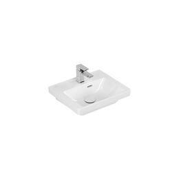 Villeroy & Boch V&B Handwaschbecken Subway 3.0 45x37cm, eck., m HL/mit &Uuml;L, wei&szlig; C-plus ; Villeroy & Boch (437045R1)