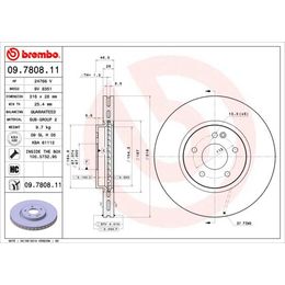 Brembo Bremsensatz, Scheibenbremse Bremsensatz-Vorderachse COATED DISC LINE / STANDARD sg00000cju Vorderachse innenbel&uuml;ftet 316mm 28mm f&uuml;r MERCEDES-BE