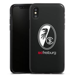 DeinDesign iPhone X Handy Silikon H&uuml;lle Case schwarz Handyh&uuml;lle Sc Freiburg Official Licensed Product Coat Of Arms