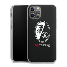 DeinDesign iPhone 12 Pro Max Handy Silikon H&uuml;lle Case transparent Handyh&uuml;lle Sc Freiburg Official Licensed Product Coat Of Arms Silikon Case