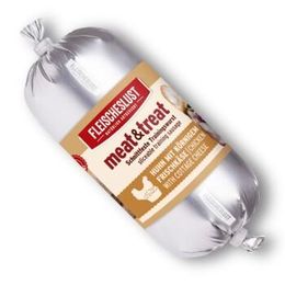Fleischeslust Trainingswurst meat & treat Huhn mit k&ouml;rnigem Frischk&auml;se 15x200g