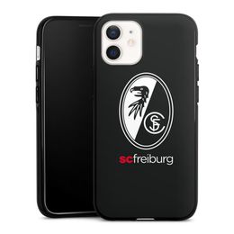 DeinDesign iPhone 12 Handy Silikon H&uuml;lle Case schwarz Handyh&uuml;lle Sc Freiburg Official Licensed Product Coat Of Arms