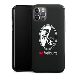 DeinDesign iPhone 12 Pro Handy Silikon H&uuml;lle Case schwarz Handyh&uuml;lle Sc Freiburg Official Licensed Product Coat Of Arms
