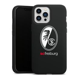 DeinDesign iPhone 13 Pro Max Handy Panzer Handyh&uuml;lle robuste Outdoor H&uuml;lle Schutzh&uuml;lle matt Sc Freiburg Official Licensed Product Coat Of Arms Tough Case