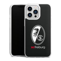 DeinDesign iPhone 13 Pro Handy Silikon H&uuml;lle Case wei&szlig; Handyh&uuml;lle Sc Freiburg Official Licensed Product Coat Of Arms Silikon Case
