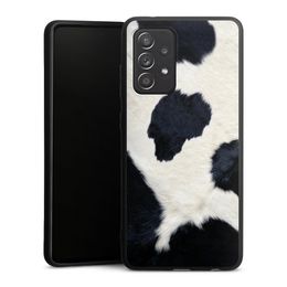 DeinDesign Galaxy A52s 5G Handy Premium Silikon H&uuml;lle Handyh&uuml;lle schwarz Case Animal Print Cow Skin Animal Look Silikon Premium Case