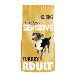 Burgess Sensitive &ndash; Hypoallergenes Trockenfutter f&uuml;r erwachsene Hunde mit Truthahn, unterst&uuml;tzt Verdauung, Gelenke & Haut 12,5KG