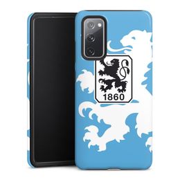 DeinDesign Galaxy S20 FE 5G Handy Panzer Handyh&uuml;lle robuste Outdoor H&uuml;lle Schutzh&uuml;lle gl&auml;nzend Tsv 1860 M&uuml;nchen Official Licensed Product Coat Of Arms Tough Case