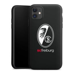 DeinDesign iPhone 11 Handy Premium Silikon H&uuml;lle Handyh&uuml;lle schwarz Case Sc Freiburg Official Licensed Product Coat Of Arms Silikon Premium Case