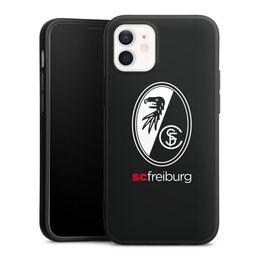 DeinDesign iPhone 12 mini Handy Premium Silikon H&uuml;lle Handyh&uuml;lle schwarz Case Sc Freiburg Official Licensed Product Coat Of Arms Silikon Premium Case