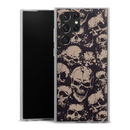DeinDesign Galaxy S22 Ultra Handy Silikon H&uuml;lle Case transparent Handyh&uuml;lle Totenkopf Halloween Gothic Silikon Case