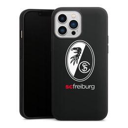 DeinDesign iPhone 13 Pro Max Handy Premium Silikon H&uuml;lle Handyh&uuml;lle schwarz Case Sc Freiburg Official Licensed Product Coat Of Arms Silikon Premium Case
