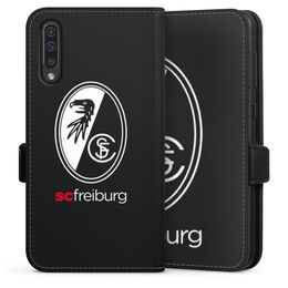 DeinDesign Galaxy A50 Handy Klapph&uuml;lle Handyh&uuml;lle aus Kunst Leder schwarz Flip Case Sc Freiburg Official Licensed Product Coat Of Arms Sideflip mit Lasche