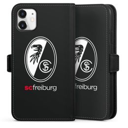 DeinDesign iPhone 11 Handy Klapph&uuml;lle Handyh&uuml;lle aus Kunst Leder schwarz Flip Case Sc Freiburg Official Licensed Product Coat Of Arms Sideflip mit Lasche