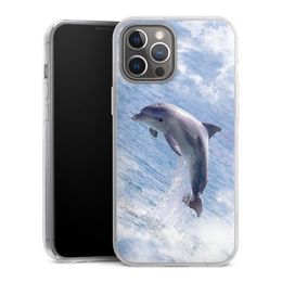 DeinDesign iPhone 12 Pro Max Handy Case Handyh&uuml;lle transparent H&uuml;lle Dolphin Ocean Wale Hard Case