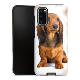 DeinDesign Galaxy S20 Handy Panzer Handyh&uuml;lle robuste Outdoor H&uuml;lle Schutzh&uuml;lle matt Pet Dachshund Dog Tough Case