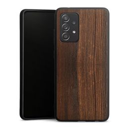 DeinDesign Galaxy A52s 5G Handy Premium Silikon H&uuml;lle Handyh&uuml;lle schwarz Case Nut Tree Wooden Look Wood Silikon Premium Case