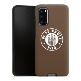 DeinDesign Galaxy S20 Handy Panzer Handyh&uuml;lle robuste Outdoor H&uuml;lle Schutzh&uuml;lle matt Official Licensed Product Coat Of Arms Fc St. Pauli Tough Case